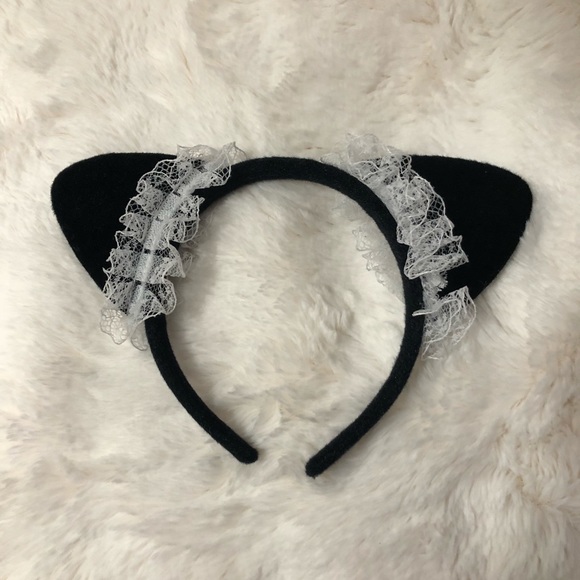 Accessories | Kawaii Cat Ears Halloween Costume White Lace | Poshmark